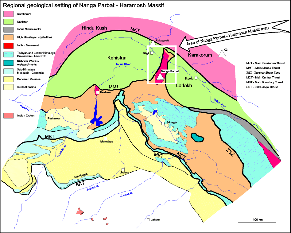 Regional geological map of western Himalayan syntaxis